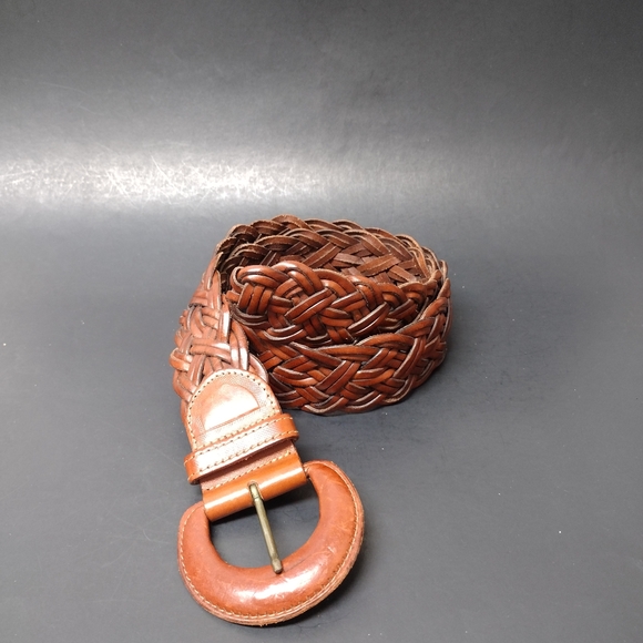 Omega | Accessories | Omega Braided Leather Woman Belt 37 In Rich Brown ...